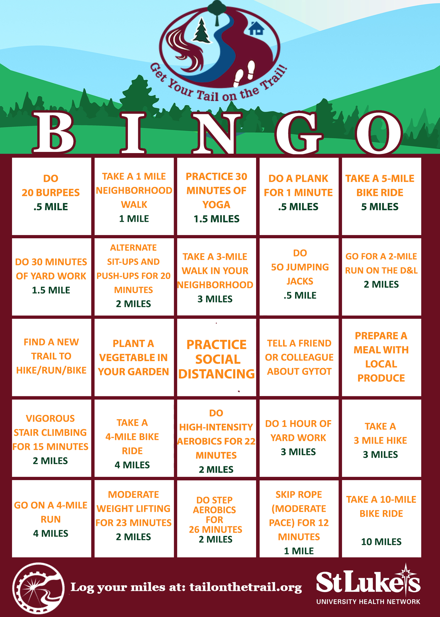 165-Mile Challenge At-Home Resources – Get Your Tail on the Trail